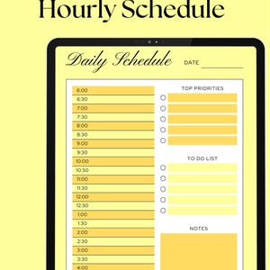 Printable Daily Schedule Template -5 Colors - Etsy