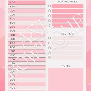 Printable Daily Schedule Template -5 Colors - Etsy