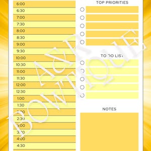 Printable Daily Schedule Template -5 Colors - Etsy
