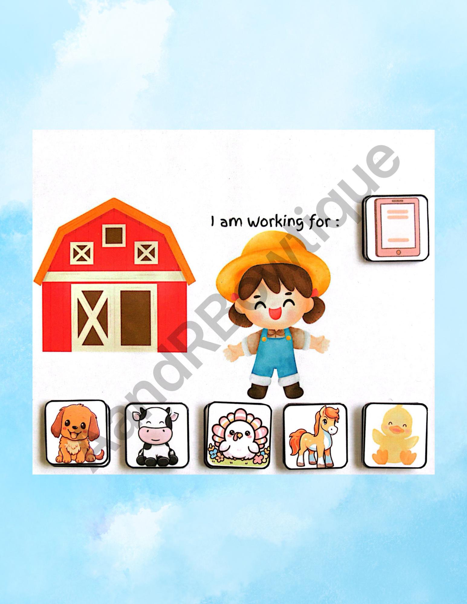 Farm Animal Token Board - ABA - Etsy