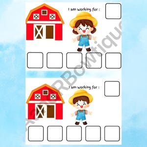 Farm Animal Token Board - ABA - Etsy
