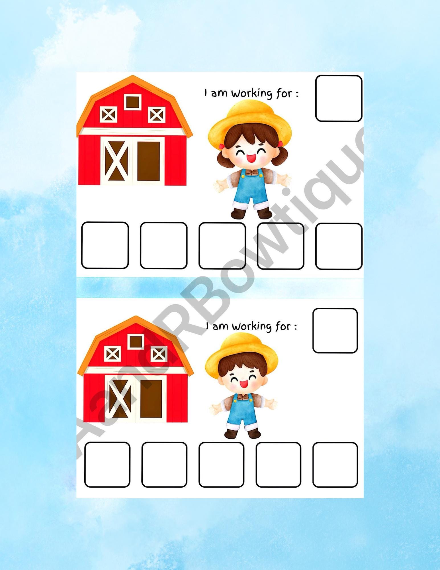 Farm Animal Token Board - ABA - Etsy