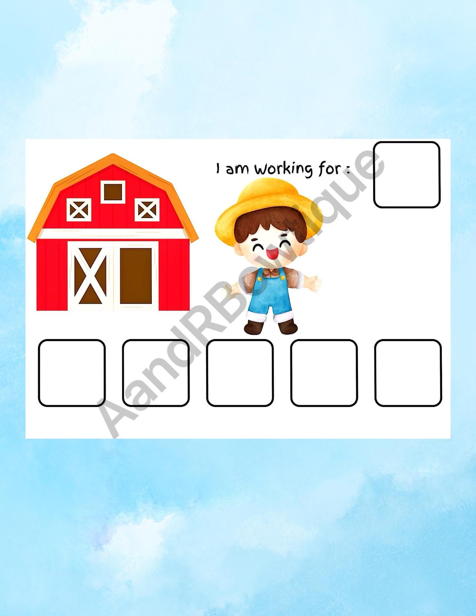 Farm Animal Token Board - ABA - Etsy