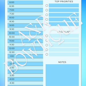 Printable Daily Schedule Template -5 Colors - Etsy