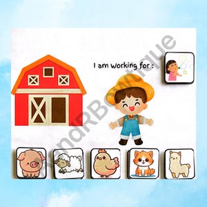Farm Animal Token Board - ABA - Etsy
