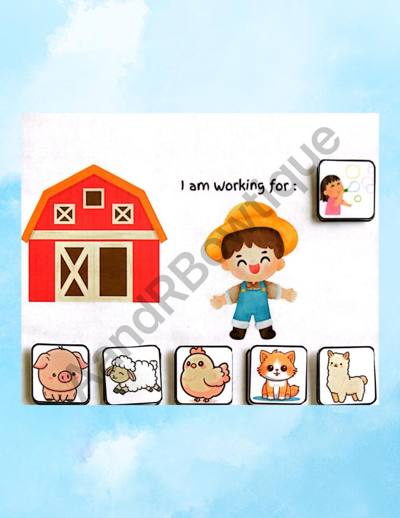 Farm Animal Token Board - ABA - Etsy