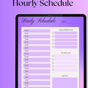 Printable Daily Schedule Template -5 Colors - Etsy