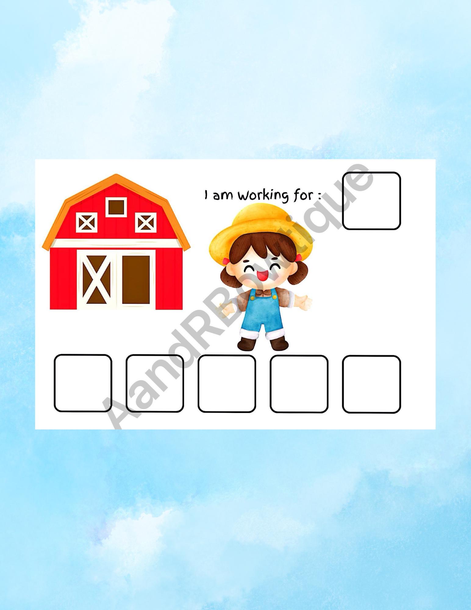 Farm Animal Token Board - ABA - Etsy
