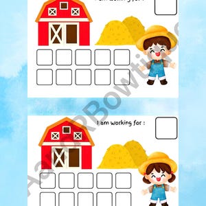 Farm Animal Token Board - ABA - Etsy