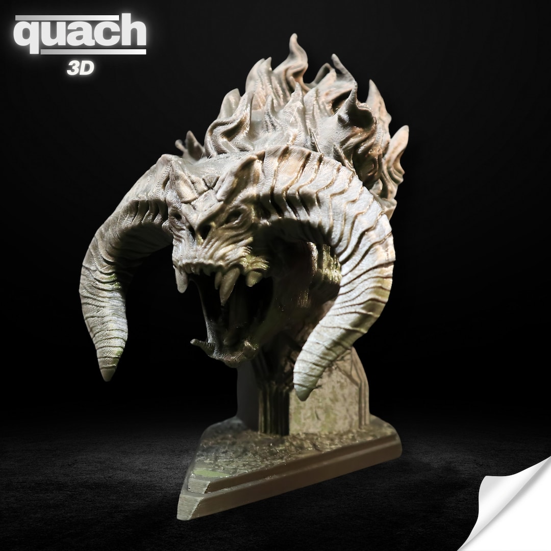 Balrog Bust (pre Supported and Unsupported), LOTR Stl File 3D Printing ...