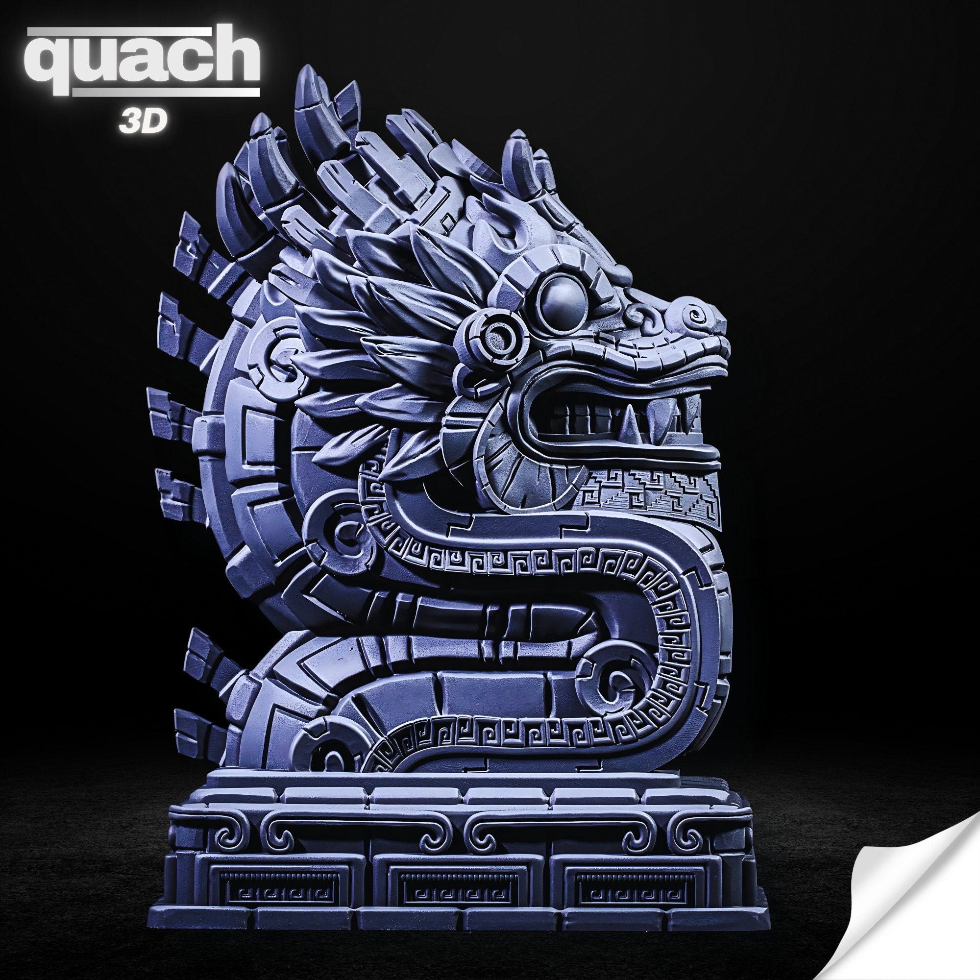 Aztec Dragon Bust pre Supported and Unsupported, Stl File 3D Printing ...