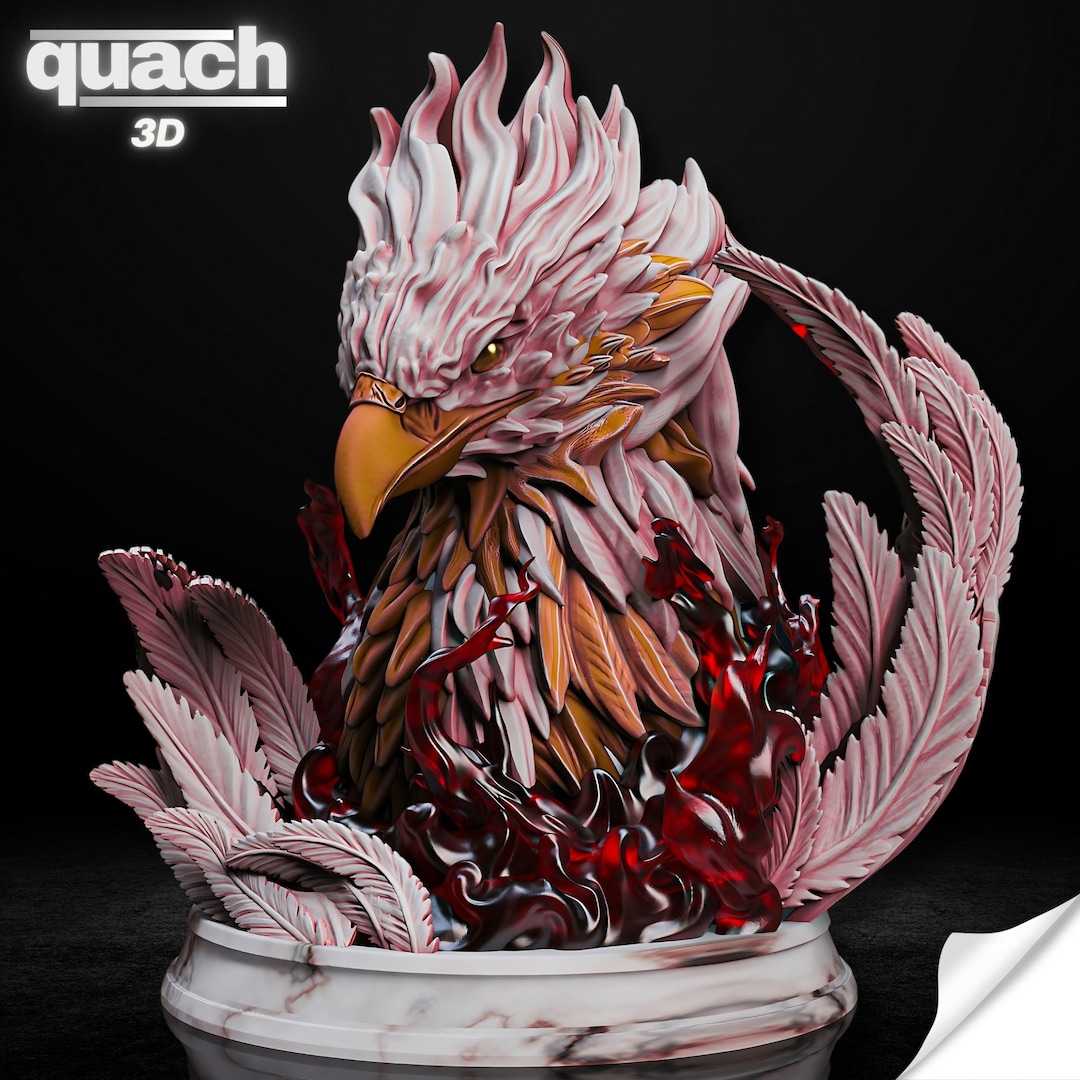 Phoenix Bust (pre Supported and Unsupported), Phoenix Stl File 3D ...