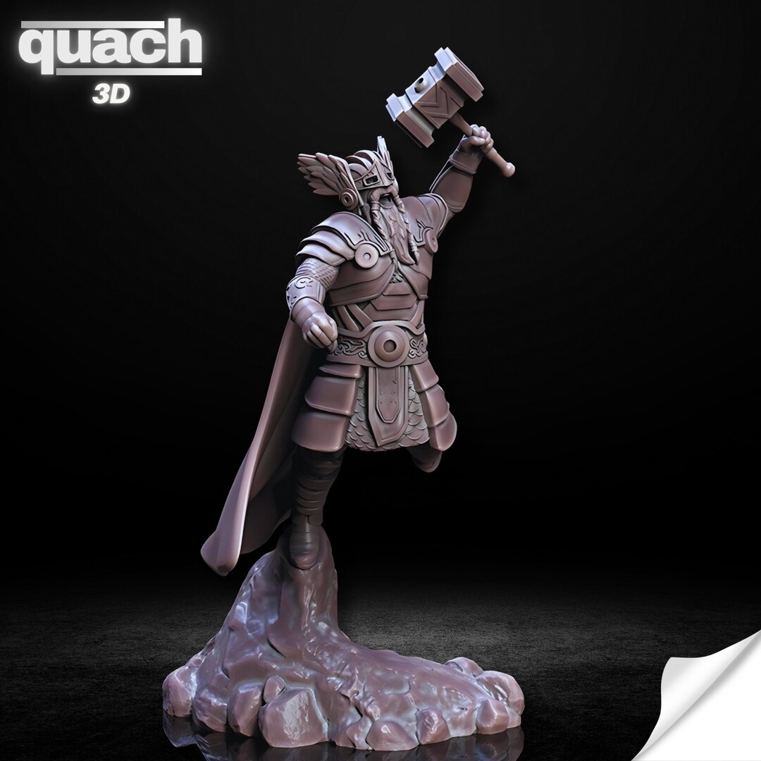 Norse Myth Thor Figure (pre Supported and Unsupported), Thor Stl File ...