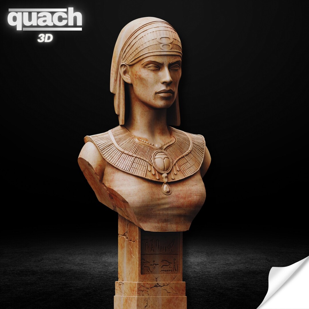 Seshat Bust (pre Supported and Unsupported), Stl File 3D Printing ...