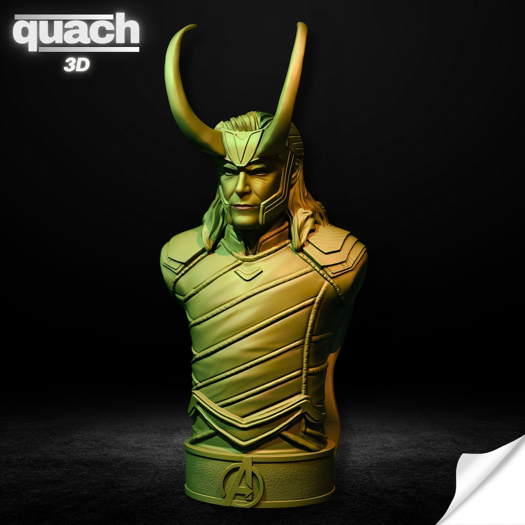 Loki Bust, Marvel Stl File for 3D Printing, Marvel Stl 3D Model Design ...