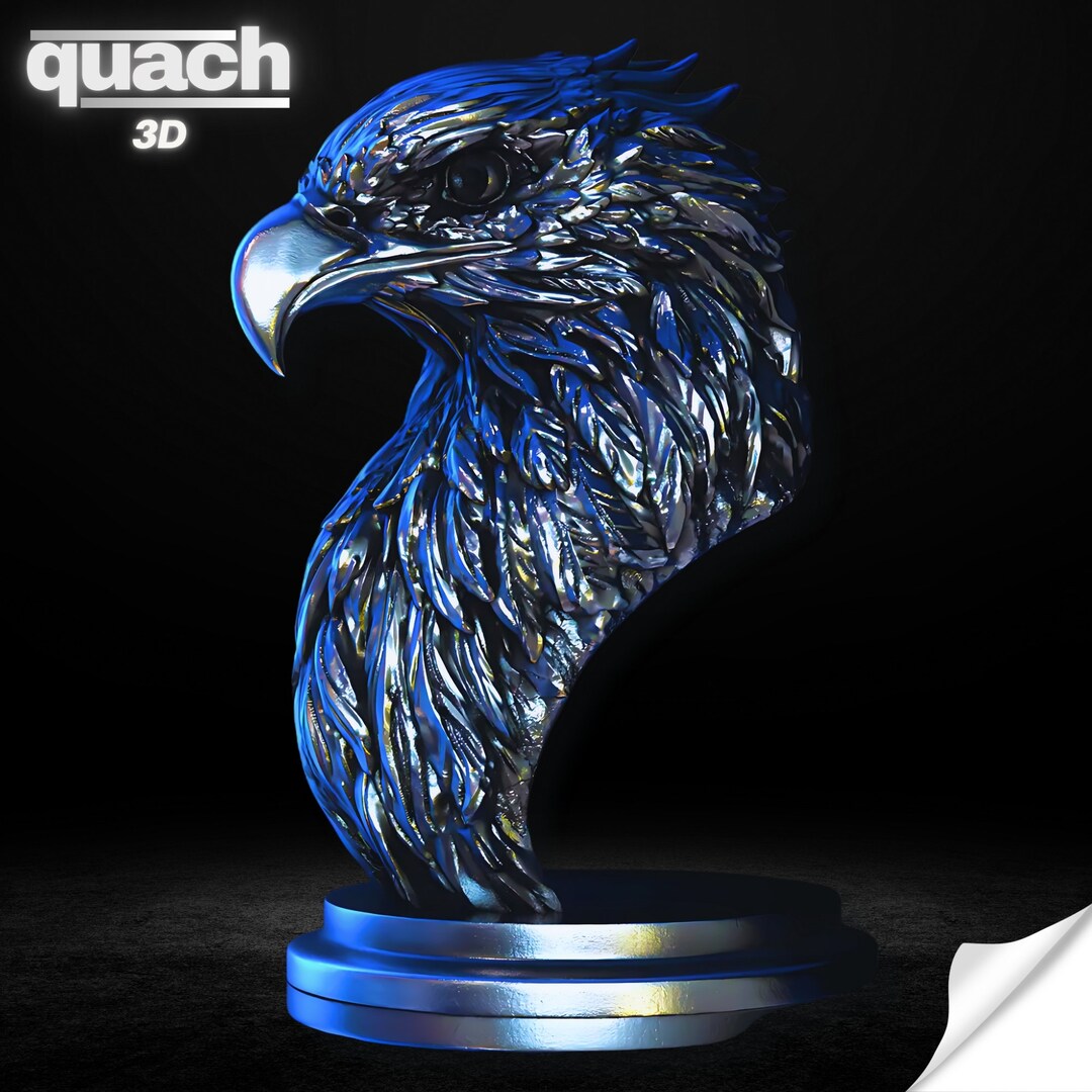 Bald Eagle Bust (pre Supported and Unsupported), Eagle Stl File 3D ...