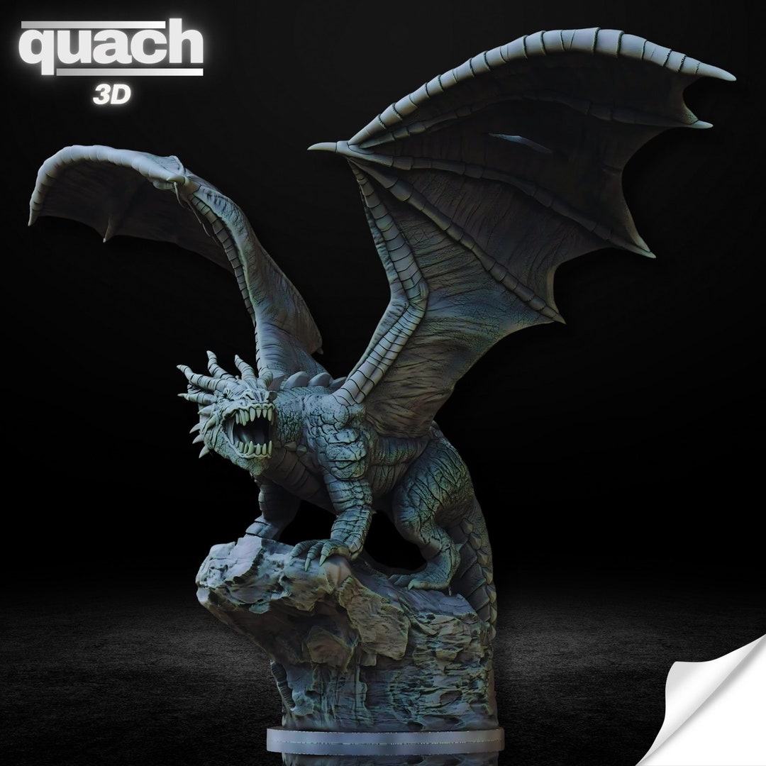 Shadow Dragon Figure (pre Supported and Unsupported), Stl File 3D ...