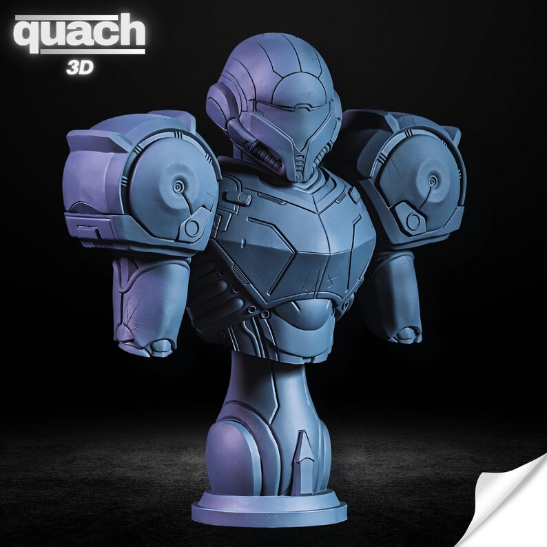 Samus Aran Bust pre Supported and Unsupported, Samus Aran Stl File 3D ...