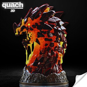 Magma Dragon Bust (pre Supported and Unsupported), Stl File 3D Printing ...