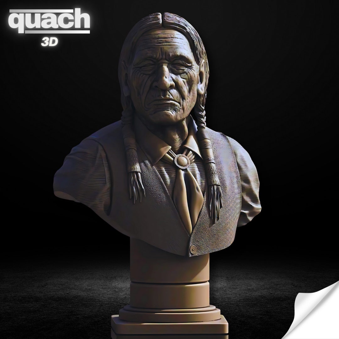 Busto di Cheyenne Elder (pre-supportato e non supportato), file STL per ...