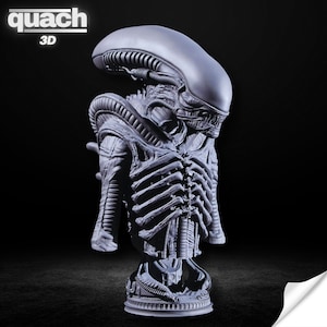 Xenomorph Bust (pre Supported and Unsupported), Predator Stl File 3D Printing, Alien Stl 3D ...