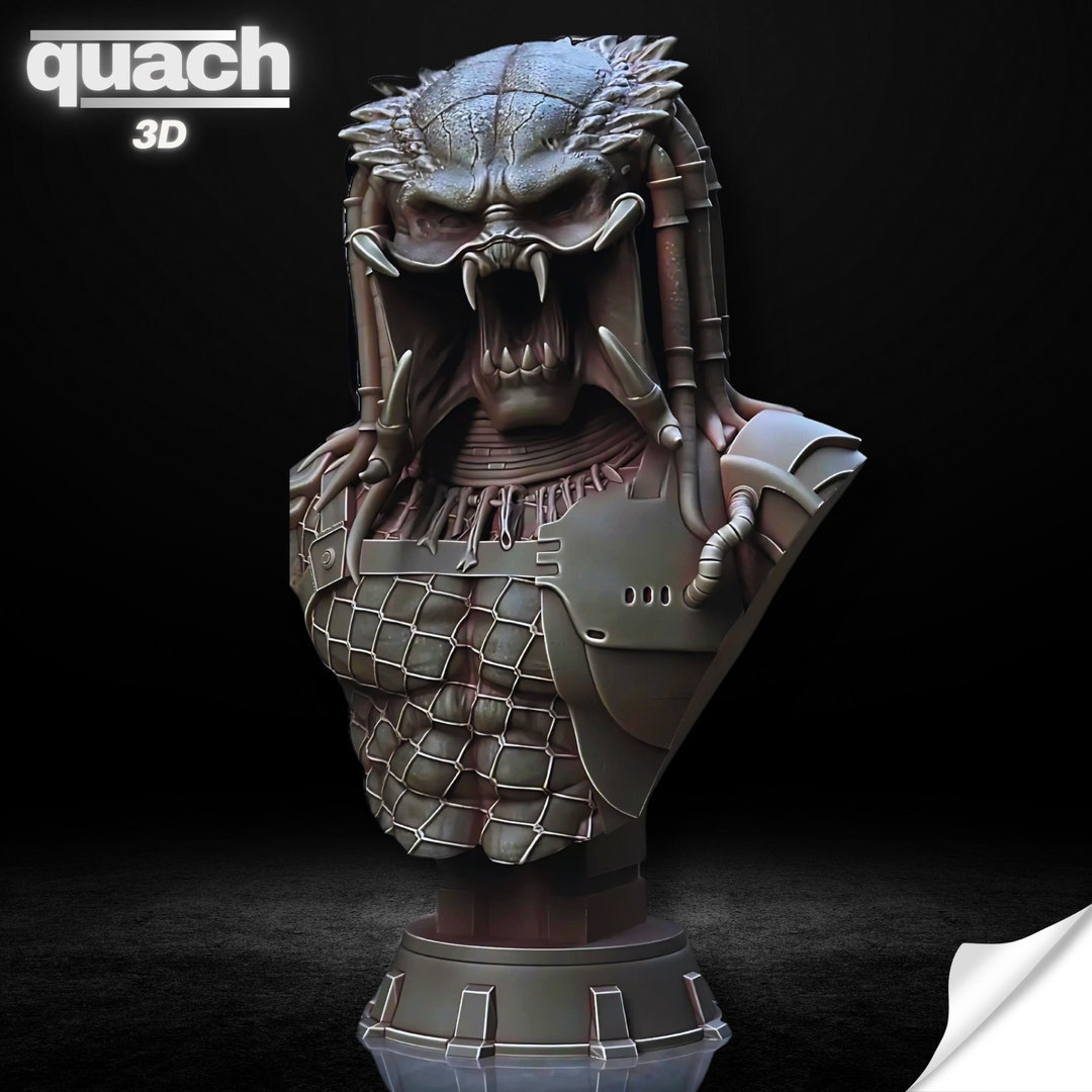 Predator Bust (pre Supported and Unsupported), Predator Stl File 3D ...