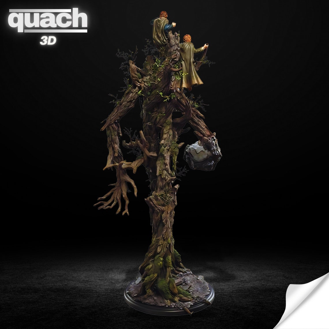 Figura de Bárbol (Ent) con Hobbits, diseño de modelo 3D Stl de Ent ...