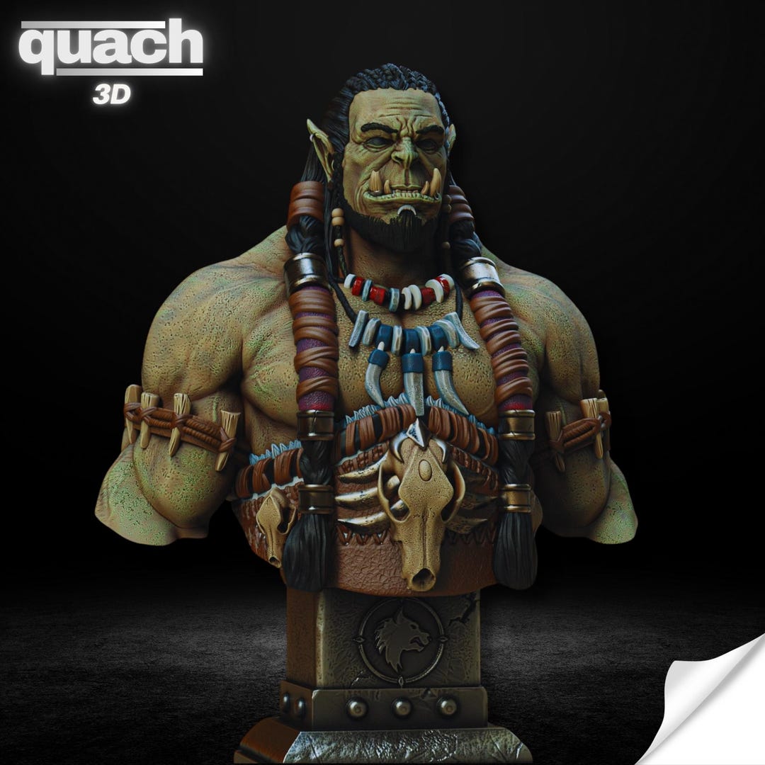 Durotan Bust (pre Supported and Unsupported), Durotan Bust Stl File 3D Printing, Warcraft Stl 3D ...