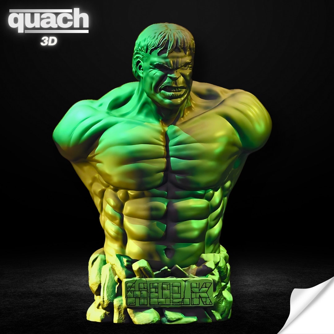 Hulk Bust (pre Supported and Unsupported), Stl File 3D Printing, Marvel ...