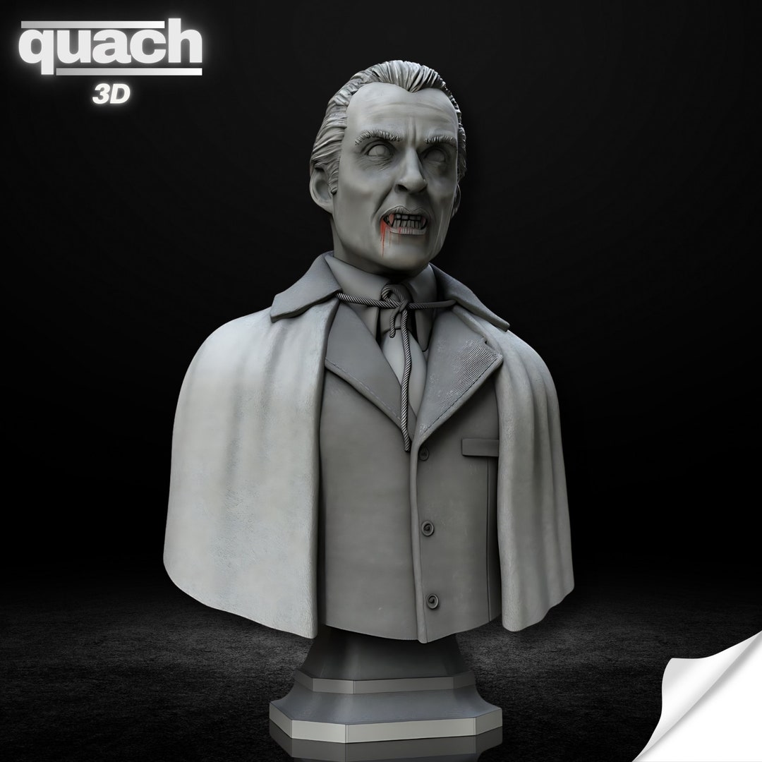 Count Dracula Bust (pre Supported and Unsupported), Stl File 3D Printing, Count Dracula Stl 3D ...