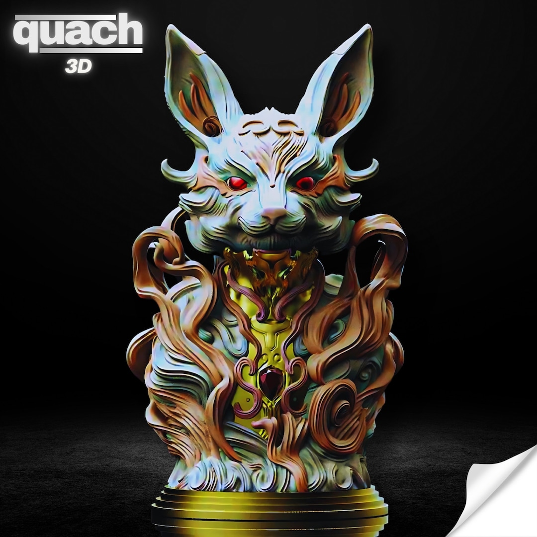 Kitsune Fox Bust (pre Supported and Unsupported), Stl File 3D Printing ...