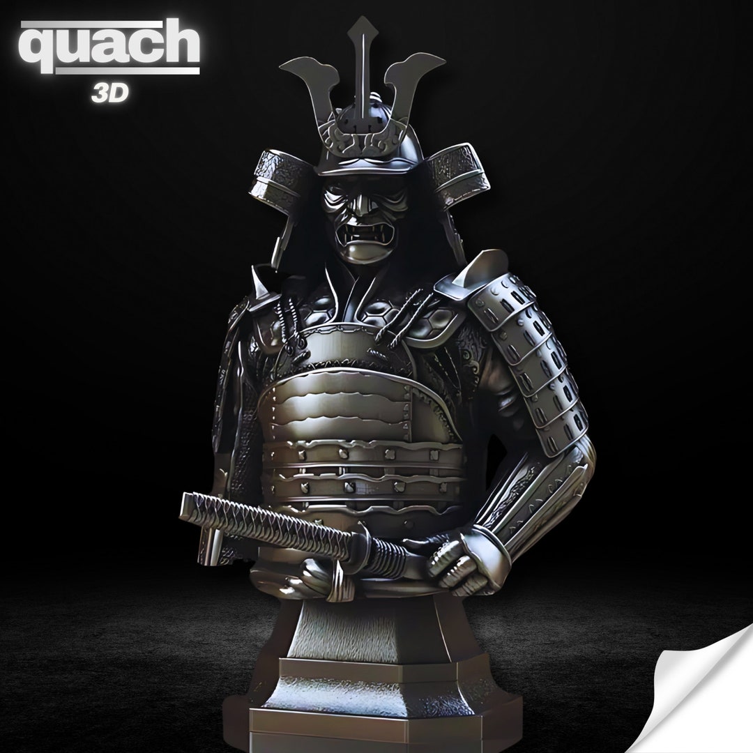 Samurai Bust (pre Supported and Unsupported), Samurai Stl File 3D ...