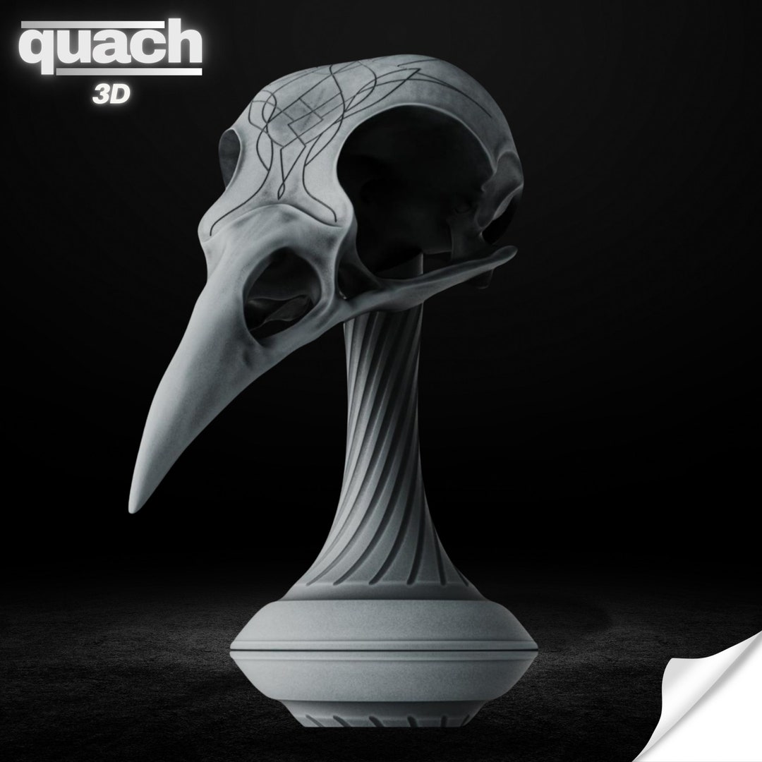 Crow Skull Bust (pre Supported and Unsupported), Crow Stl 3D Printing ...