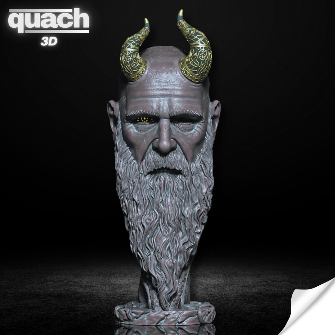 Mimir Bust (pre Supported and Unsupported), God of War Stl File 3D ...
