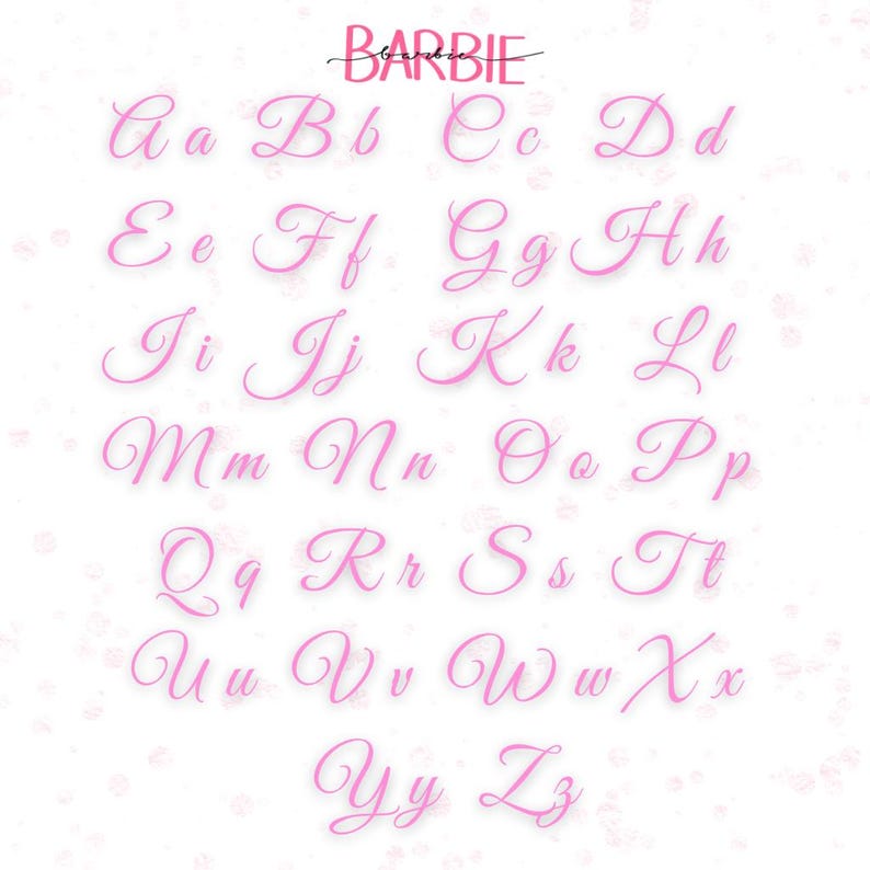 Barbie Font SVG PNG Bundle | Full Alphabet and Numbers | Cricut ...