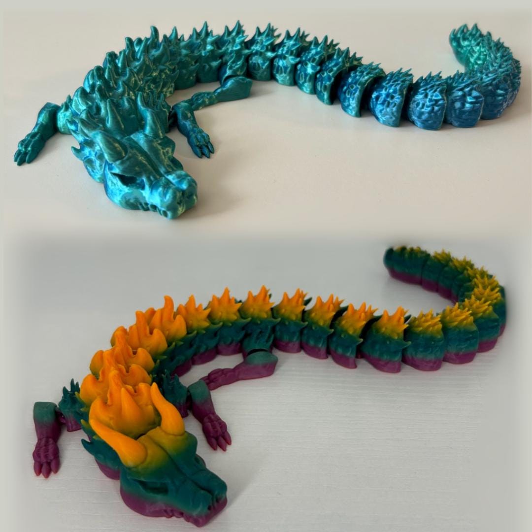 Customized Color Articulated 3D Printed Spiky Dragon Fidget Toy - Etsy