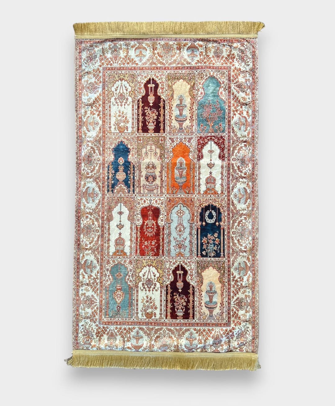 Velvet Prayer Mat: Turkish Islamic Tapestry | Vivid Shine | Double ...