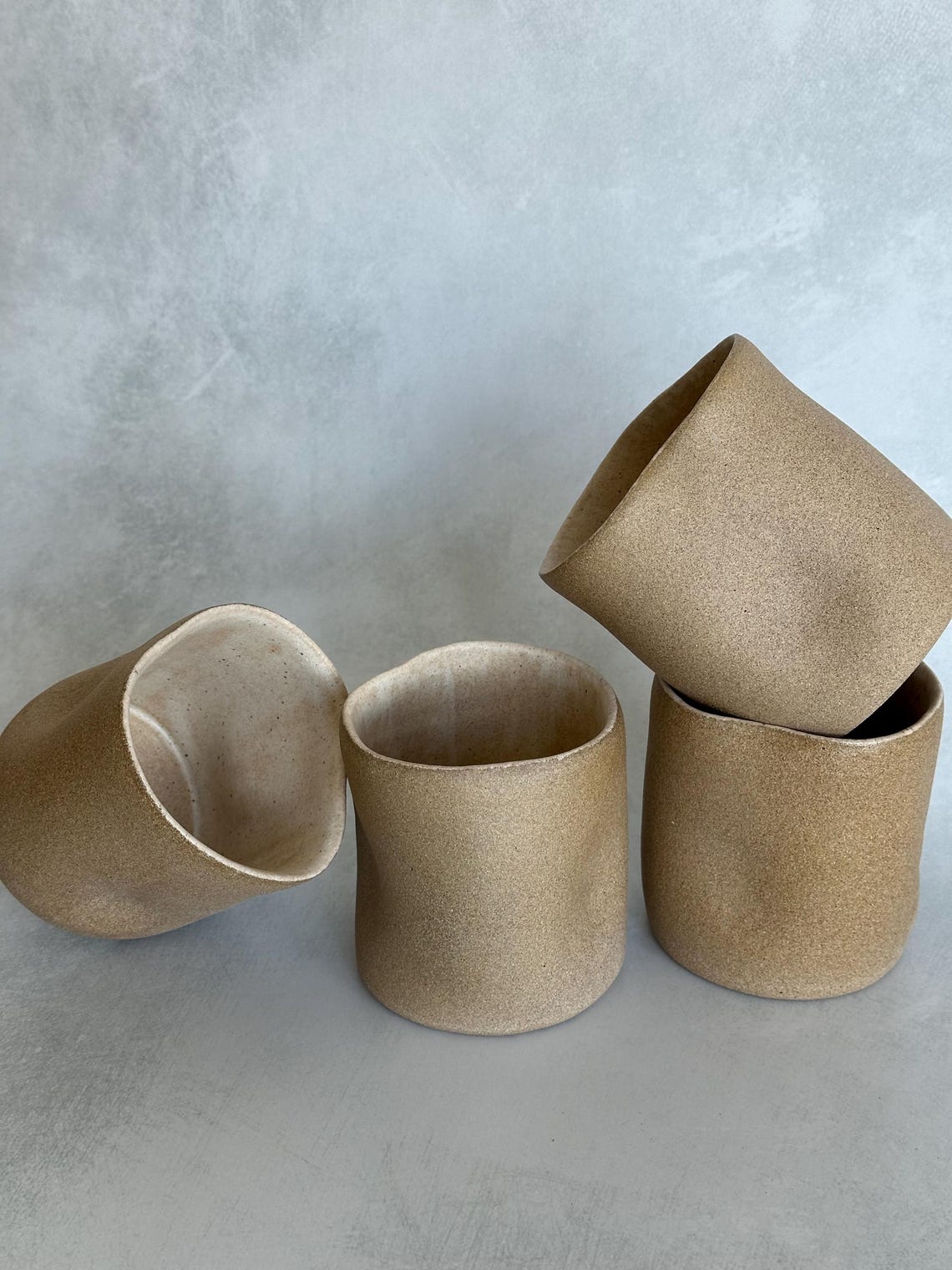 Crush Stone Cup, Handmade Ceramic Cup With Stone Finish, Unique 12 Oz ...