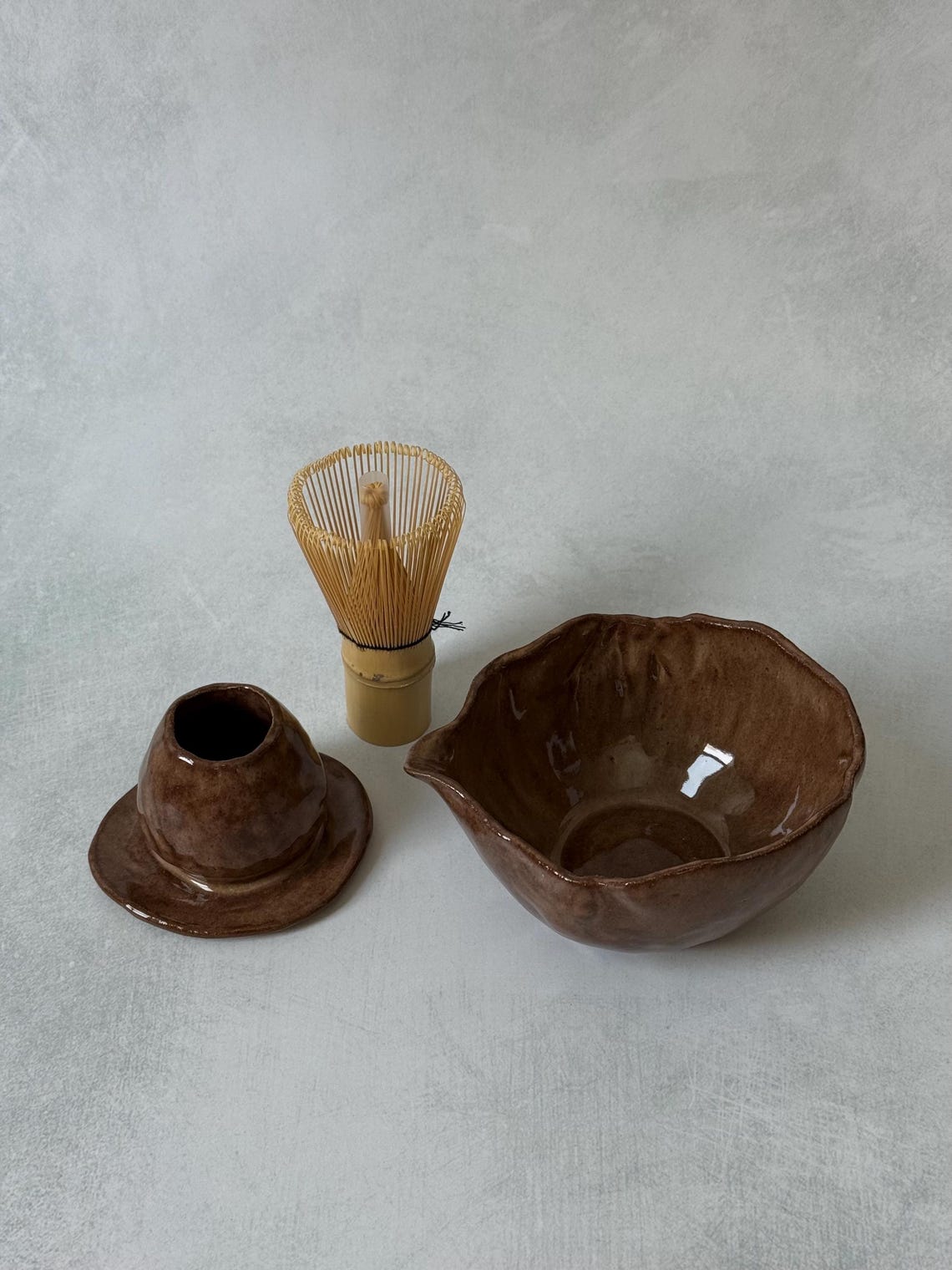 Matcha Set With Bamboo Whisk, Handmade Ceramic Matcha Bowl and Whisk ...