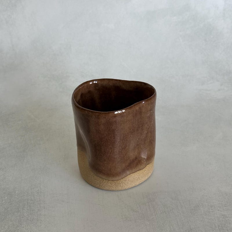 Brown Ceramic Cup - Etsy