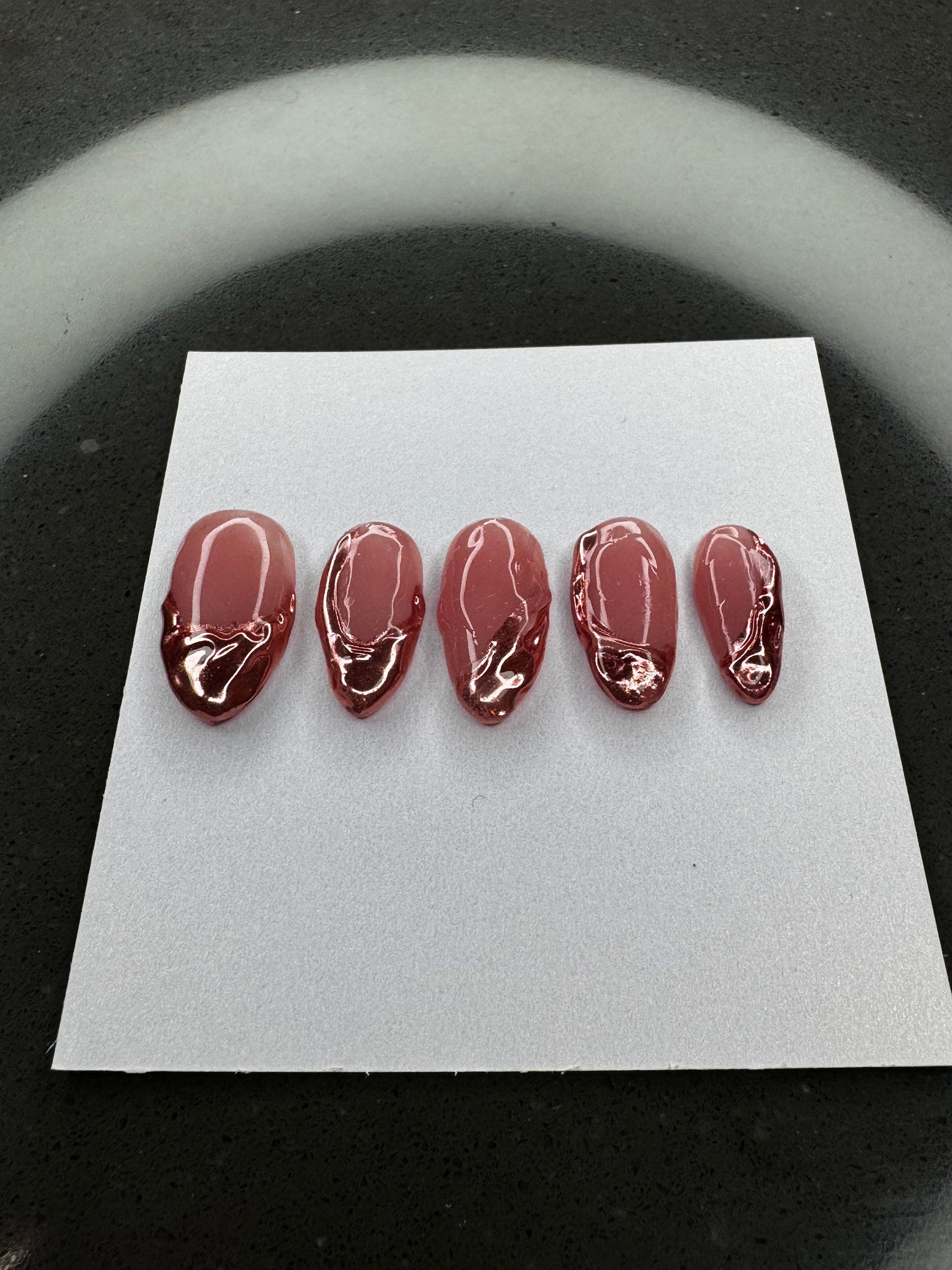 Pink Liquid Chrome Press on Nails - Etsy