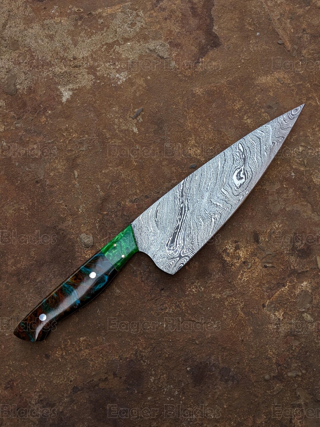 Custom Handmade Damascus Chef Knife Personalized Kitchen Knife Best ...