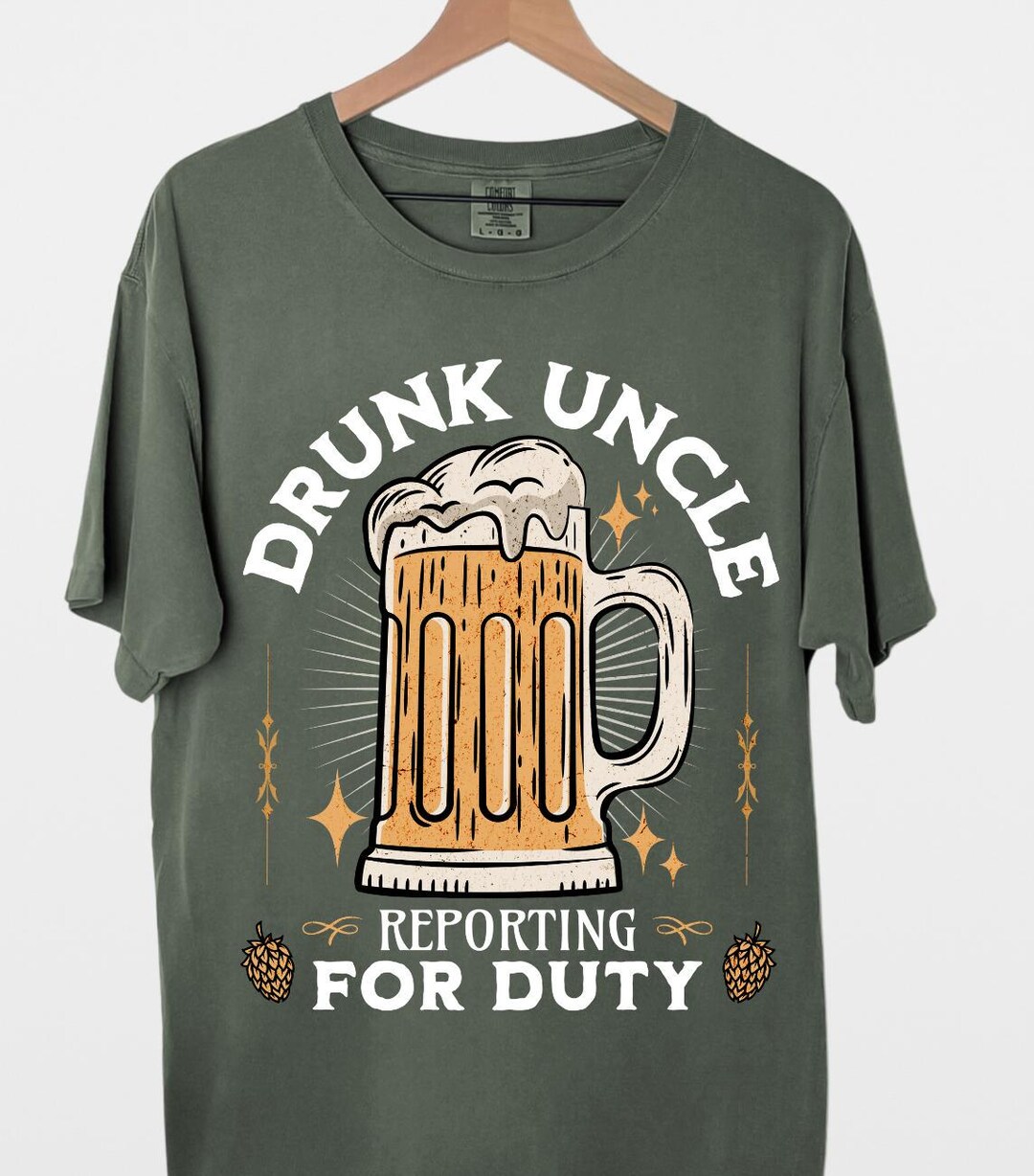 Drunk Uncle Reporting for Duty Shirt, Funny Family Gathering Tee ...