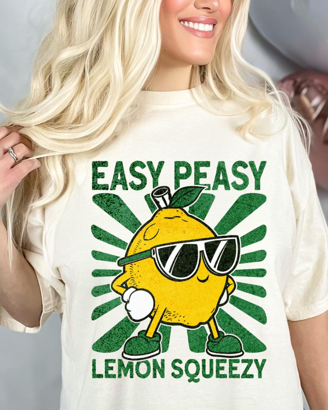 Easy Peasy Lemon Squeezy Shirt, Retro Lemon 90s Summer Shirt, Summer ...