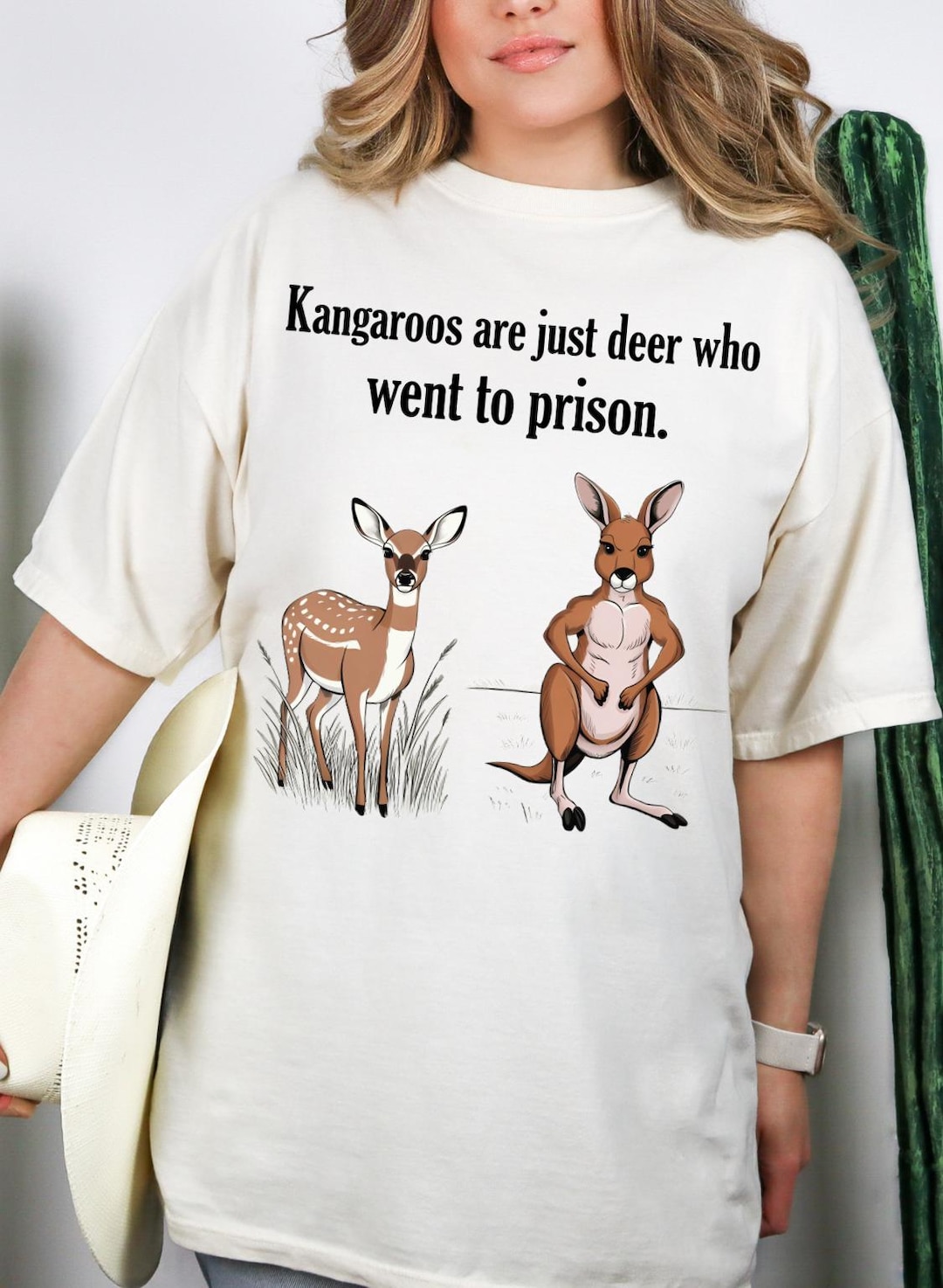 Kangaroos Are Just Deer Who Went to Prison Shirt, Funny Meme Kangar and ...