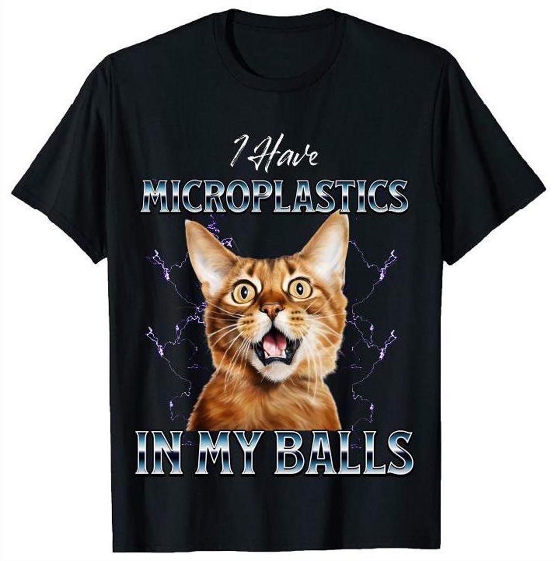 I Have Microplastics in My Balls Funny Cat Meme T-shirt, Gift for Woman ...