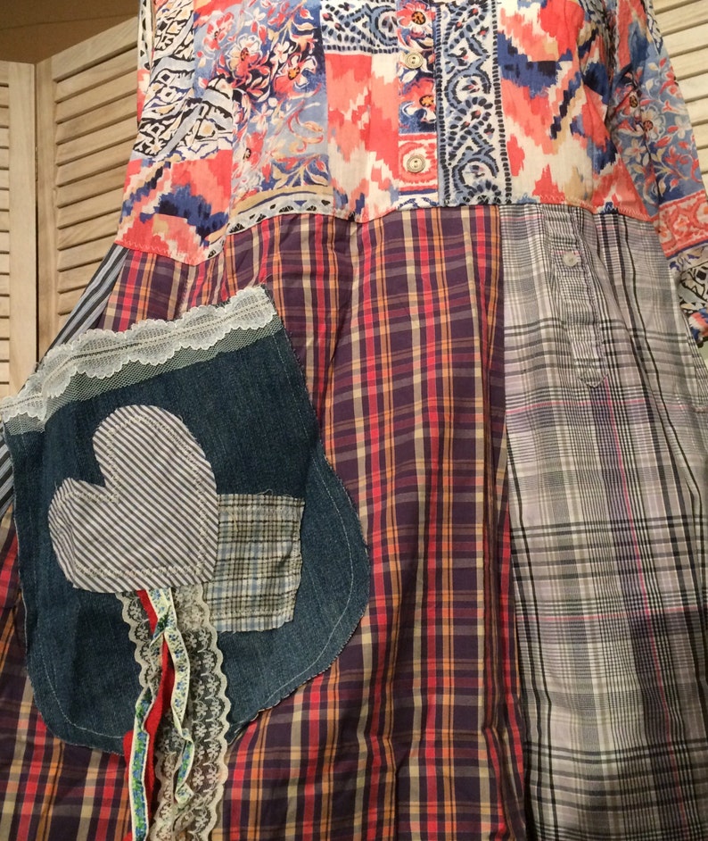 Upcycled Dress Upcycled Clothing Artsy Tunic Shirt Top W Tribal Print ...