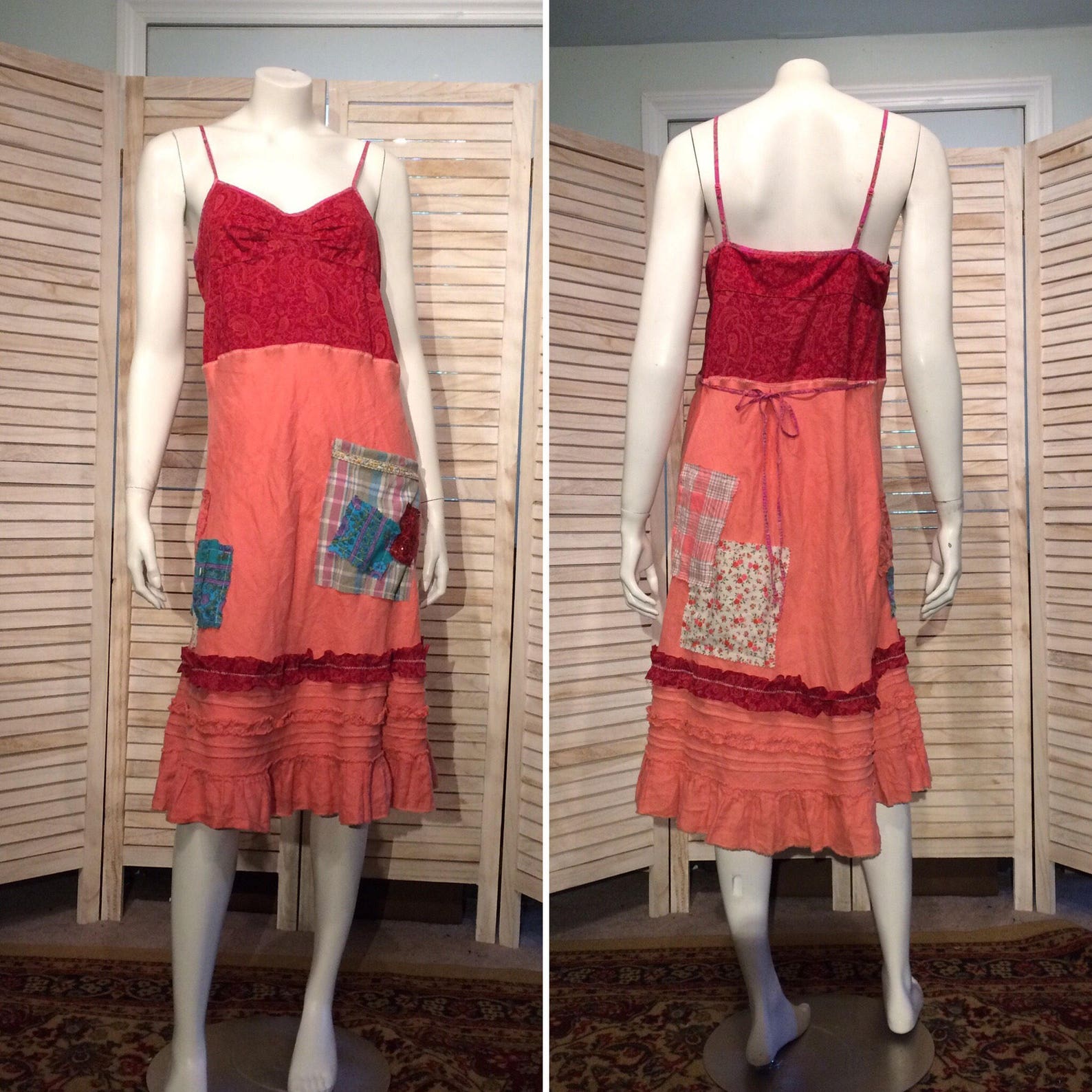 Upcycled Dress Shabby Chic Upcycled Clothing Romantic Patchwork Loose ...