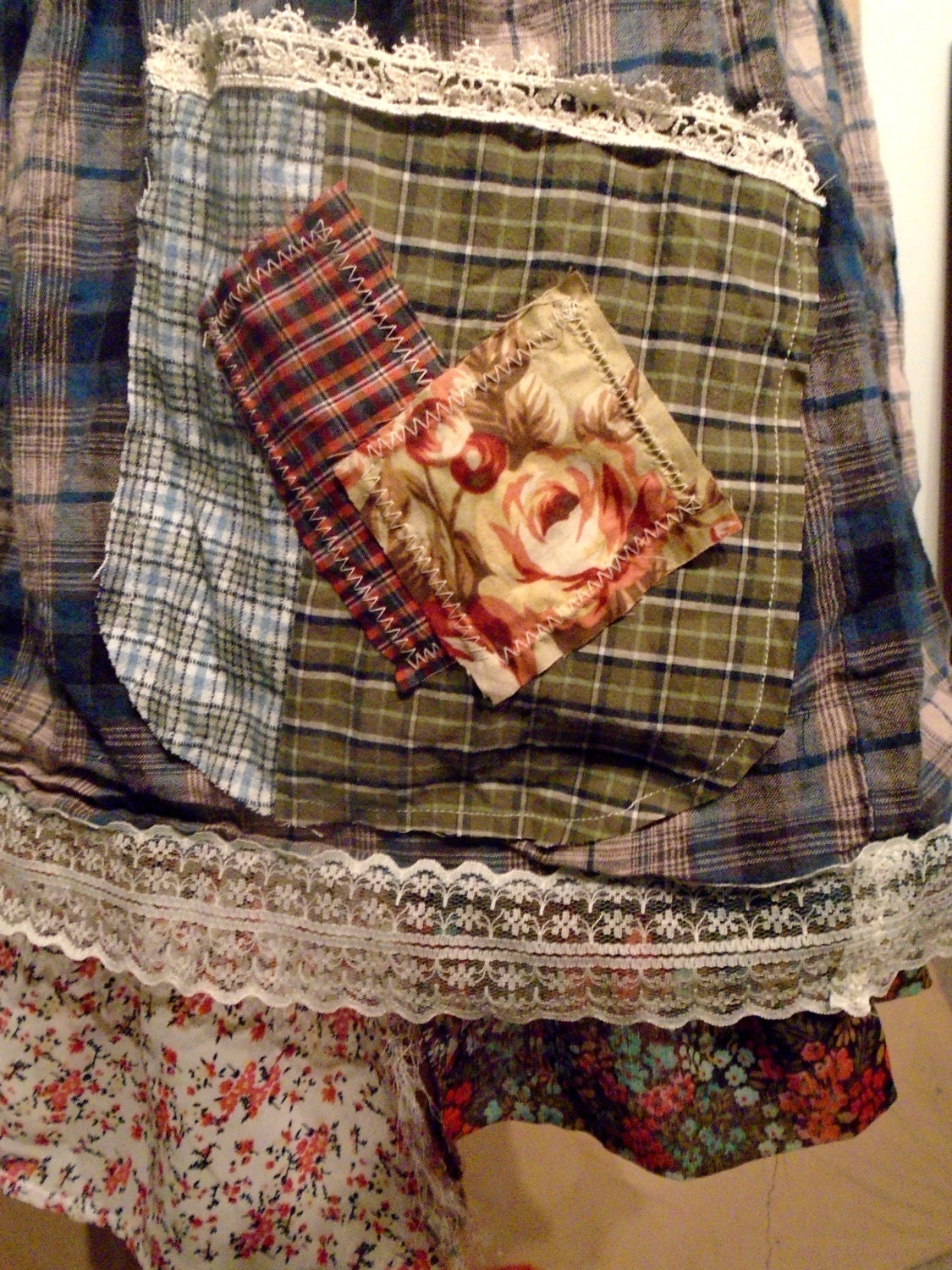 Upcycled Skirt Junk Gypsy Upcycled Clothing Plaid & Floral Eco Clothing ...
