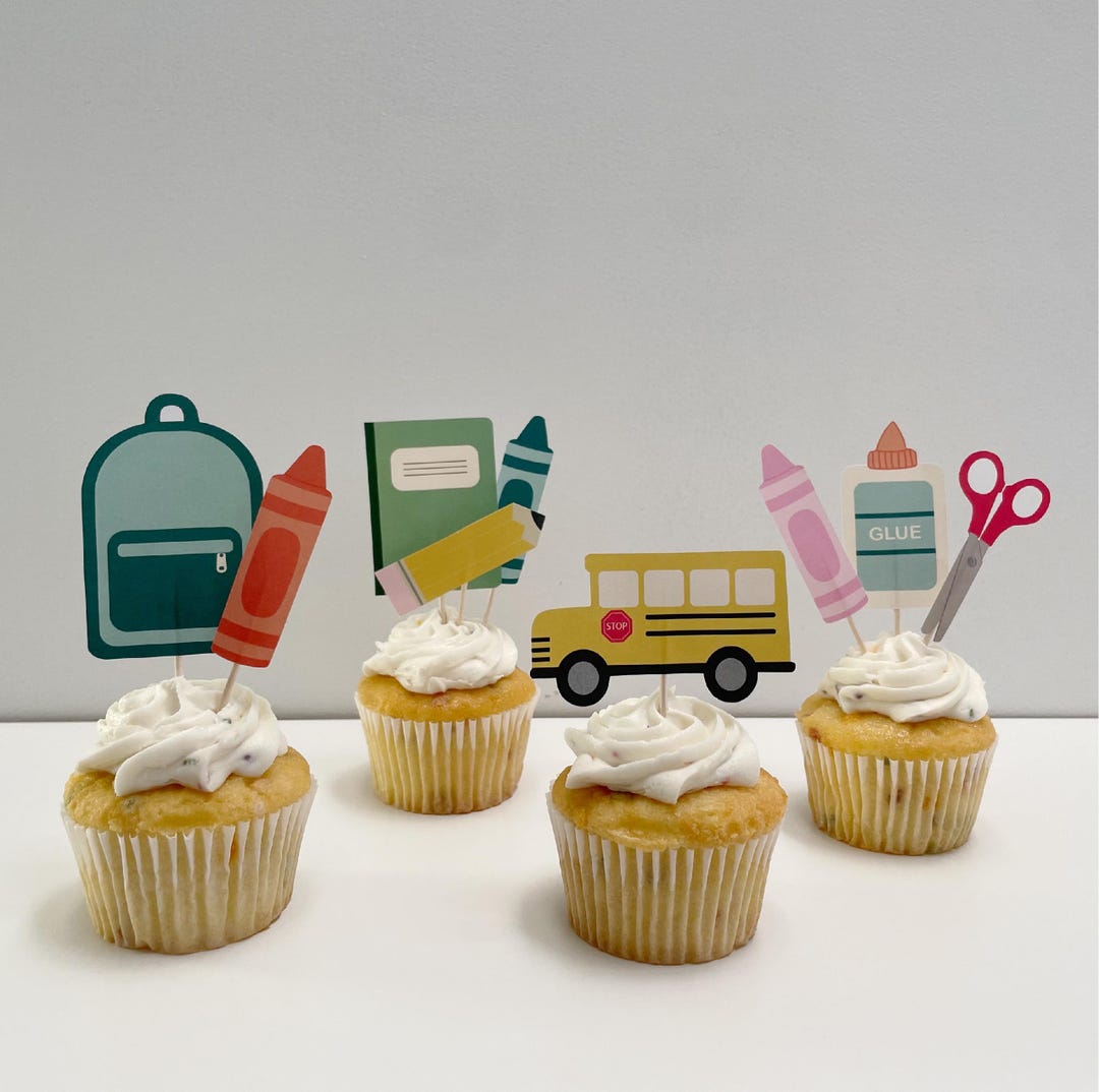 Back to School Cupcake Toppers | Printable Download | Instant Download ...